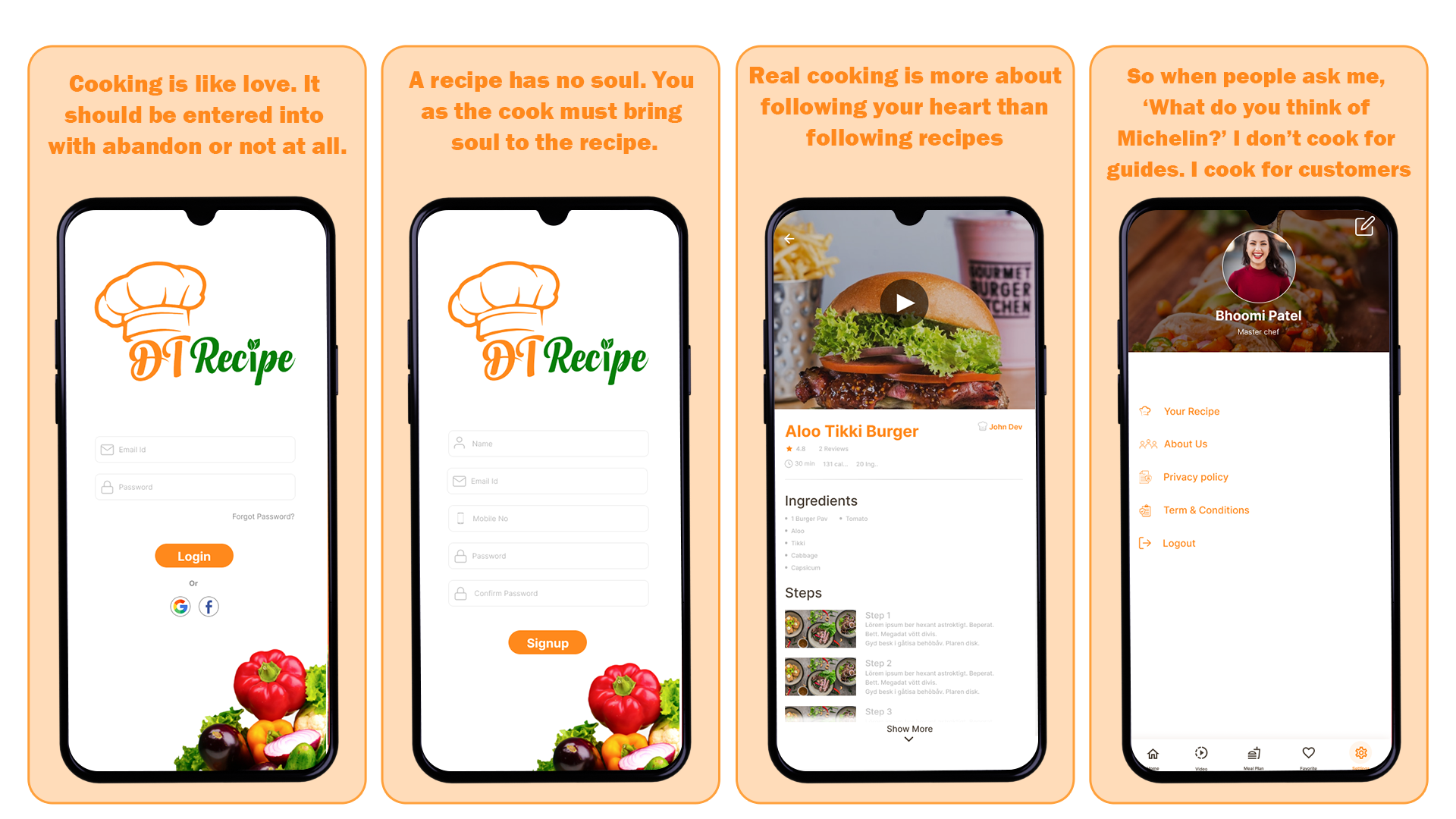 DTRecipe - Food Recipe Flutter Full App ( Android - iOS) | Laravel Admin Panel by DivineTechs